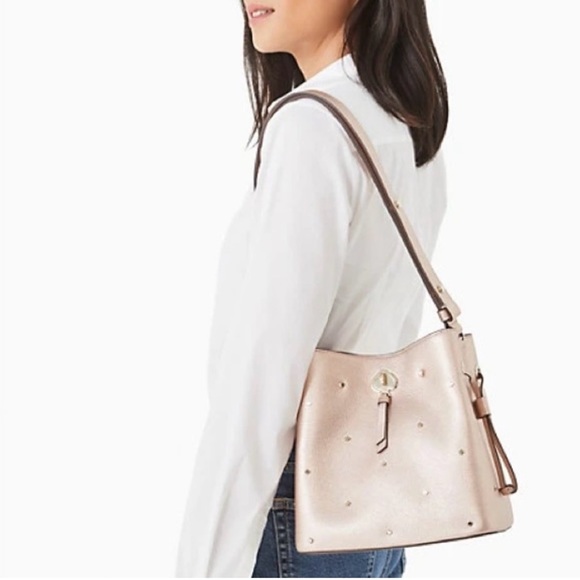 kate spade | Bags | Kate Spade Studded Rose Gold Bucket Purse | Poshmark